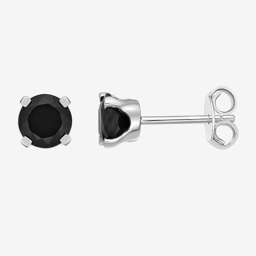 Click here for Genuine Black Onyx Sterling Silver 6mm Round Stud... prices