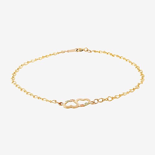 Click here for Womens 10K Tri-Color Gold 8 1/2 Inch Hollow Link H... prices
