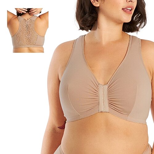 Click here for Leading Lady The Indy- Cotton Front Close Lace Rac... prices