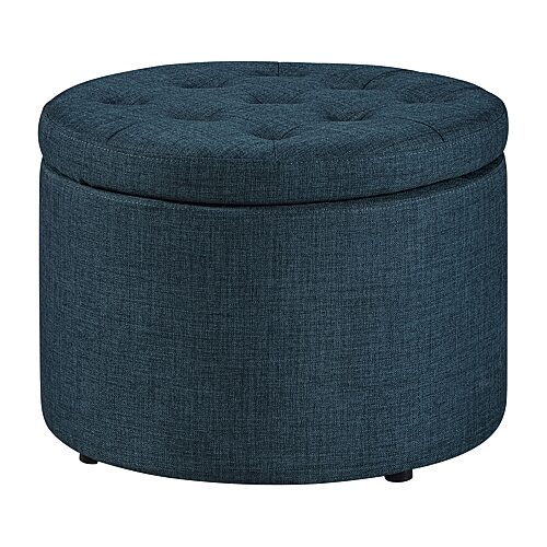 Click here for Designs4comfort Round Shoe Ottoman  One Size  Blue prices