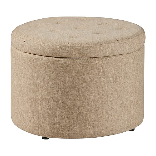 Click here for Designs4comfort Round Shoe Ottoman  One Size  Beig... prices