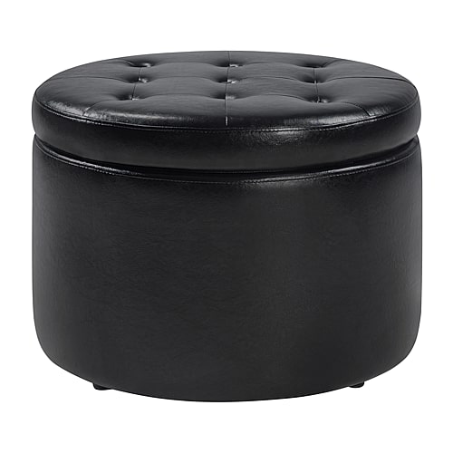Click here for Designs4comfort Round Shoe Ottoman  One Size  Blac... prices