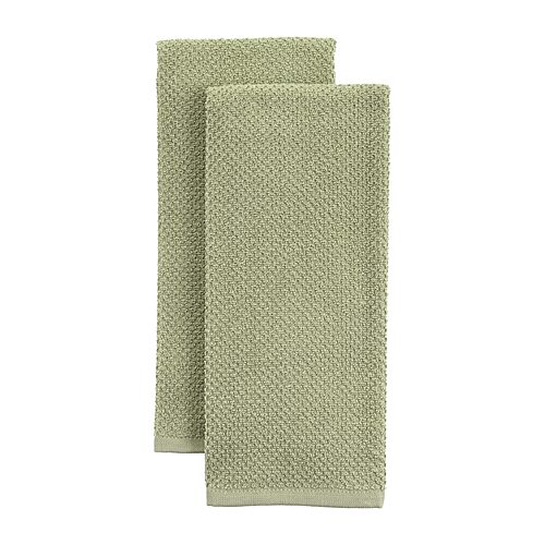 Click here for Cooks Solid 2-pc. Kitchen Towel Set  One Size  Gre... prices