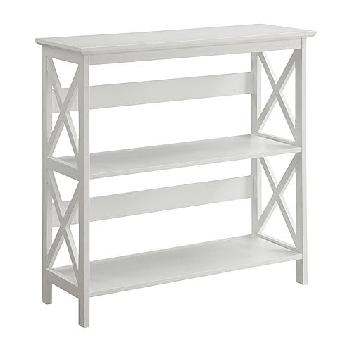 Oxford 3-Tier Bookcase Entryway Hall Table  One Size  White