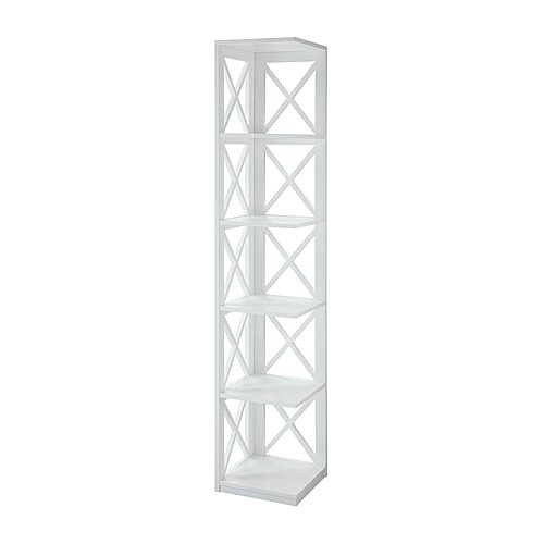 Click here for Oxford 5 Tier Corner Bookcase - White prices