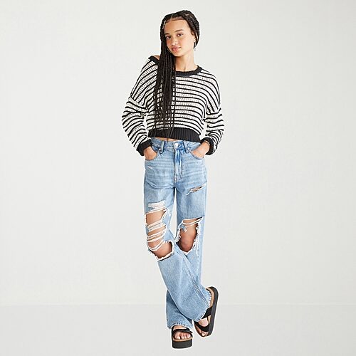 Click here for AEROPOSTALE Womens Juniors High Rise Baggy Fit Jea... prices