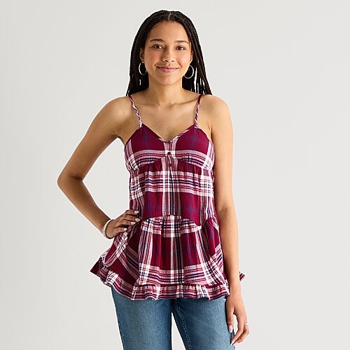 Click here for Arizona Womens Juniors V Neck Sleeveless Babydoll... prices