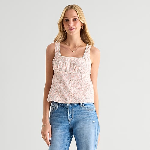 Click here for Arizona Womens Juniors Square Neck Sleeveless Tank... prices
