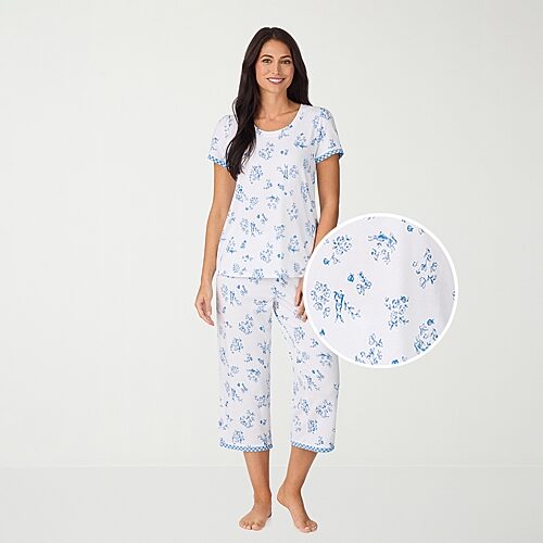 Click here for Cuddl Duds Womens Short Sleeve 2-pc. Pajama Set  L... prices
