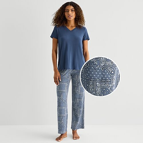 Click here for Jaclyn Womens V-Neck Short Sleeve 2-pc. Pajama Set... prices