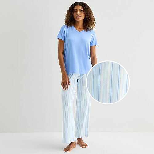 Click here for Jaclyn Womens V-Neck Short Sleeve 2-pc. Pajama Set... prices