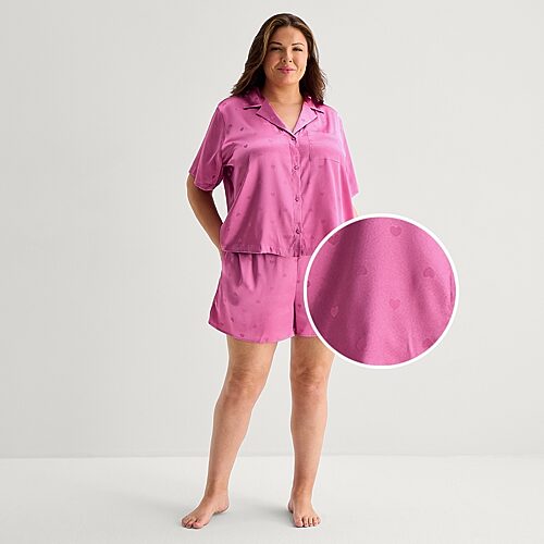 Click here for Ambrielle Womens Satin Short Sleeve 2-pc. Plus Paj... prices