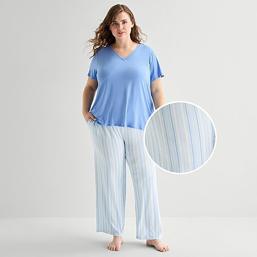 Click here for Jaclyn Womens V-Neck Short Sleeve 2-pc. Plus Pajam... prices