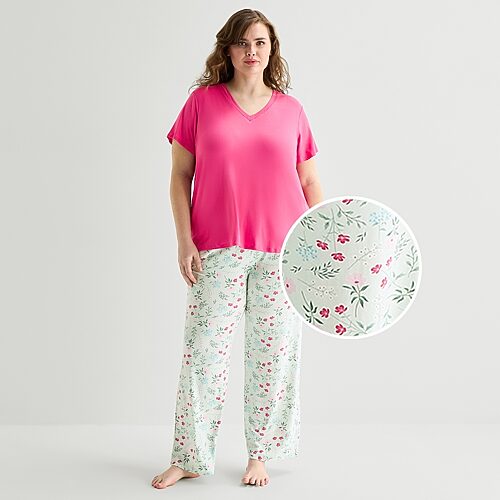 Click here for Jaclyn Womens V-Neck Short Sleeve 2-pc. Plus Pajam... prices
