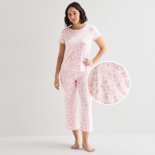 Click here for Jaclyn Womens Crew Neck Short Sleeve 2-pc. Pajama... prices