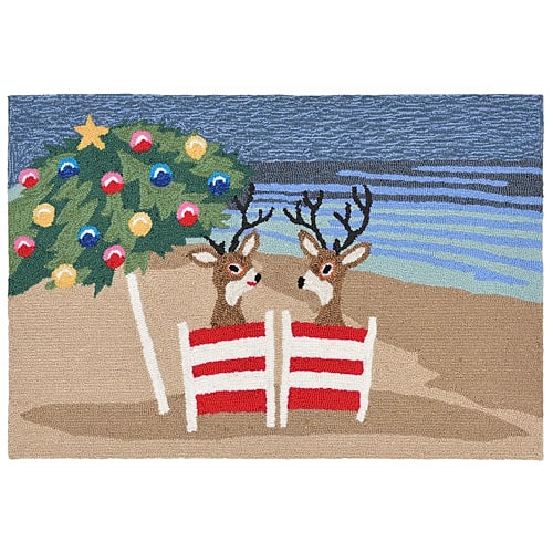 Liora Manne Front Porch Indoor Outdoor Coastal Christmas Mult Area Rug