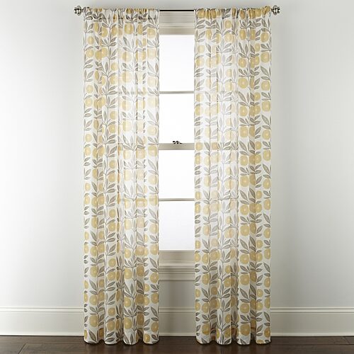 Click here for Home Expressions Remy Floral Rod Pocket Sheer Sing... prices
