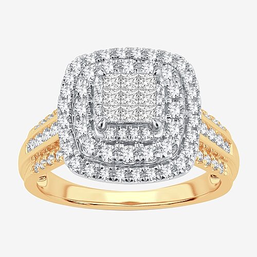 Click here for Womens 1 CT.T.W. Natural Diamond Cushion Halo Enga... prices