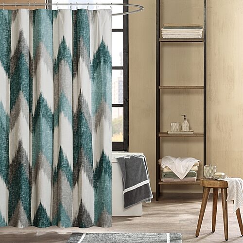 Click here for Ink+Ivy Alpine Chevron Stripe Cotton Shower Curtai... prices
