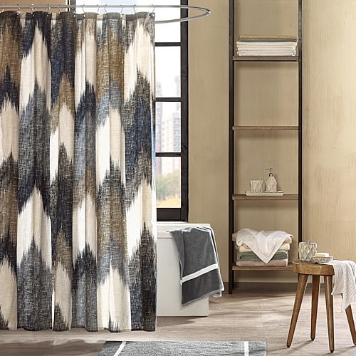 Click here for Ink+Ivy Alpine Chevron Stripe Cotton Shower Curtai... prices