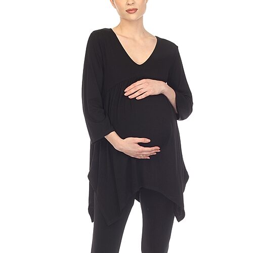 Click here for Plus Size White Mark Maternity Empire Waist V-Neck... prices