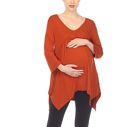 Click here for Plus Size White Mark Maternity Empire Waist V-Neck... prices