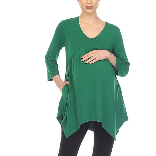 Click here for Plus Size White Mark Maternity Empire Waist V-Neck... prices