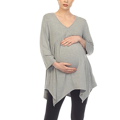 Click here for Plus Size White Mark Maternity Empire Waist V-Neck... prices