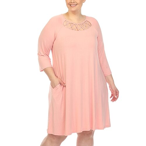 Click here for White Mark Womens Plus 3/4 Sleeve Swing Dresses  1... prices