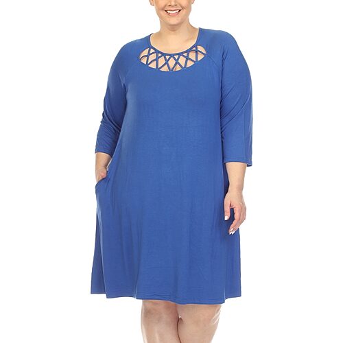 Click here for White Mark Womens Criss Cross Neckline Midi Dress prices