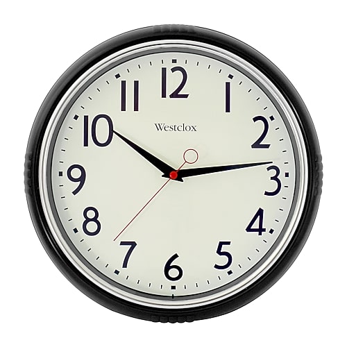 Click here for Westclox 12” Black Retro Wall Clock  One Size  Bla... prices