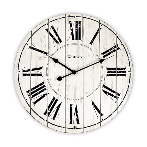Click here for Westclox 18 Whitewash Wood Wall Clock  One Size  W... prices