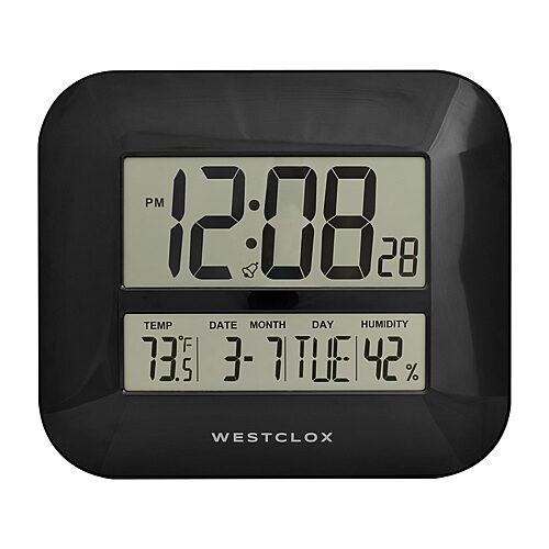 Click here for Westclox Black Digital With Date & Temp Silent/Non... prices