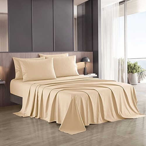 Stratford Park Creed Embossed Deep Pocket Sheet Set  One Size  Beige