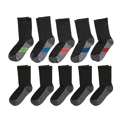 Click here for Big Boys Ultimate Crew Socks  Pack of 10 - Black prices