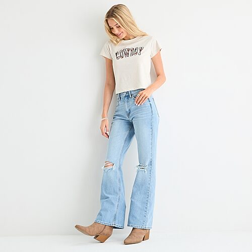 Click here for Arizona Womens Juniors High Rise Bootcut Jean  0... prices