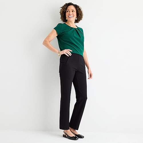 Click here for Liz Claiborne Amelia Ponte Womens Straight Pull-On... prices