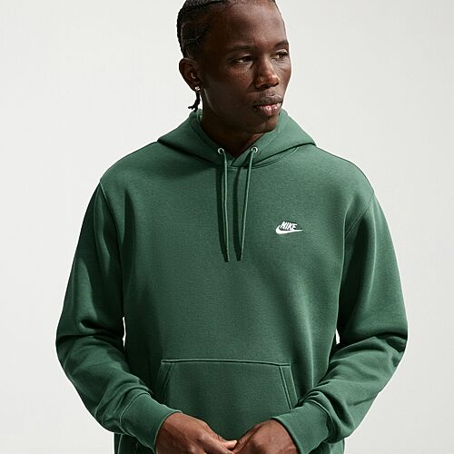 Click here for Nike Club Mens Pullover Fleece Logo Hoodie - Fir/W... prices