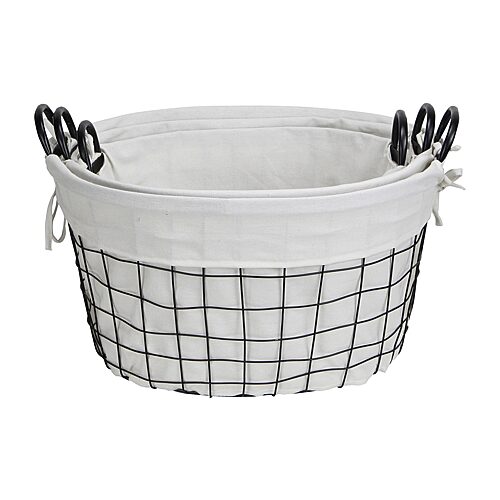 Click here for Cheungs Set Of 3 Lined Oval Wire Baskets  One Size... prices