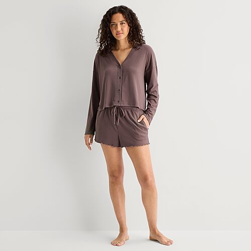 Click here for AMB CARDIGAN SHORT SET  X-small  Brown prices