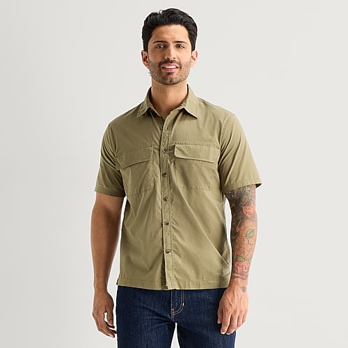 Click here for mutual weave Mens Short Sleeve Regular Fit Button-... prices