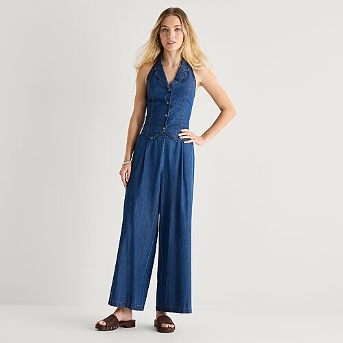 Click here for Bcx Womens Denim Wide-Leg Pull-On Pants - Denim prices