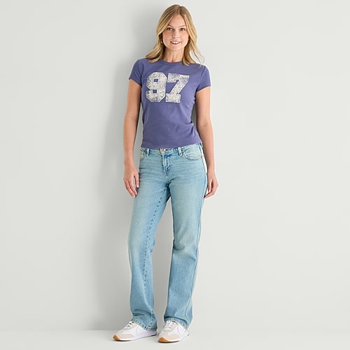 Click here for Arizona Womens Juniors Low Rise Straight Leg Jean... prices
