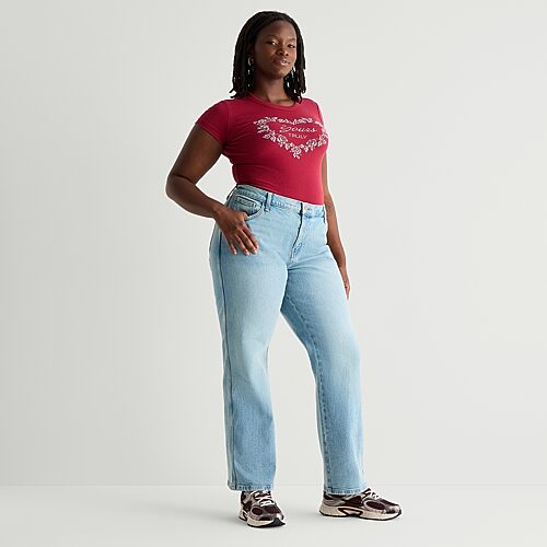 Click here for Arizona Womens Juniors Plus Straight Leg Jean  16... prices
