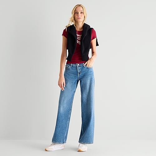 Click here for Arizona Womens Juniors Low Rise Baggy Fit Jean  2... prices