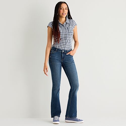 Click here for Arizona Womens Juniors Low Rise Bootcut Jean  8  B... prices