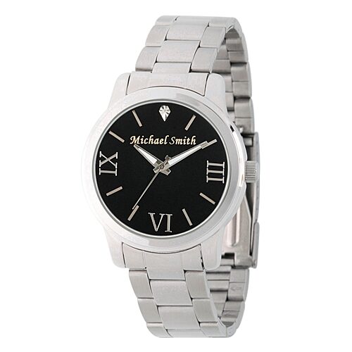 Click here for Personalized Silver Tone Black Dial Stainless Stee... prices