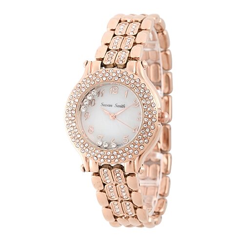 Click here for Personalized Womens Rose Gold Tone Crystal Accent... prices