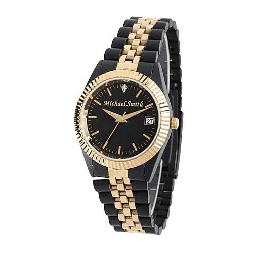 Click here for Personalized Mens Black And Gold Tone Diamond Acce... prices