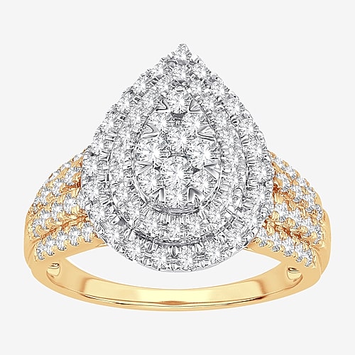 Click here for Womens 1 CT.T.W. Natural Diamond Pear Halo Engagem... prices